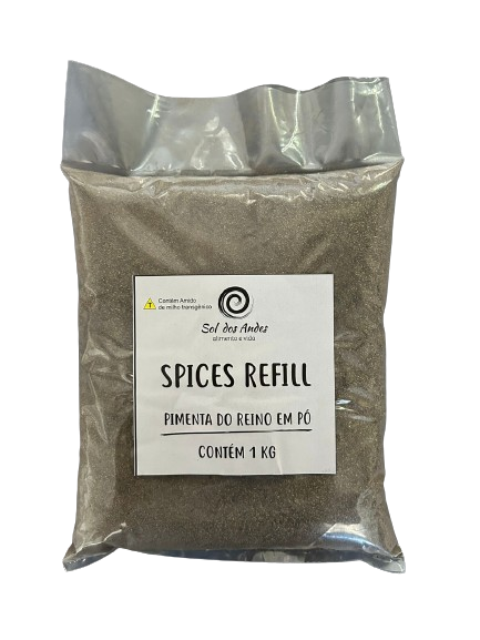 Pimenta do Reino Moida - Contém 1Kg - Sol dos Andes Produtos Naturais